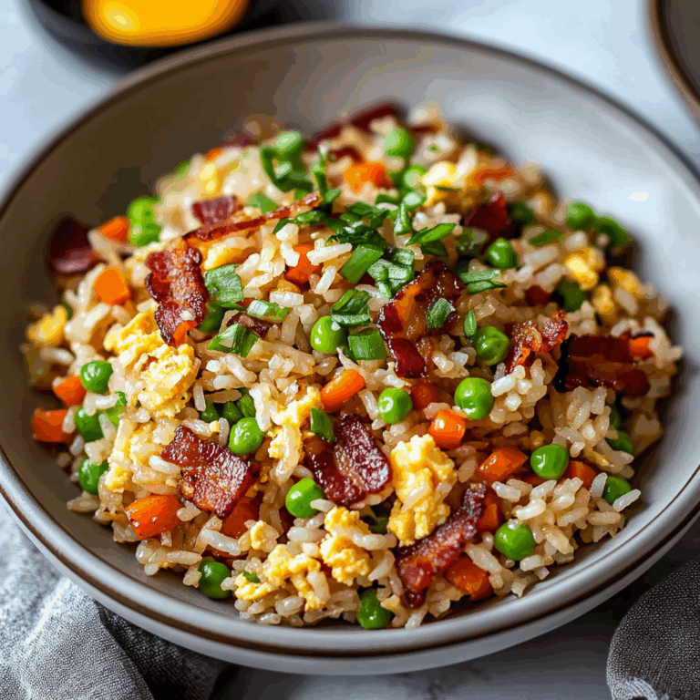 Bacon Fried Rice - Justine Recipes