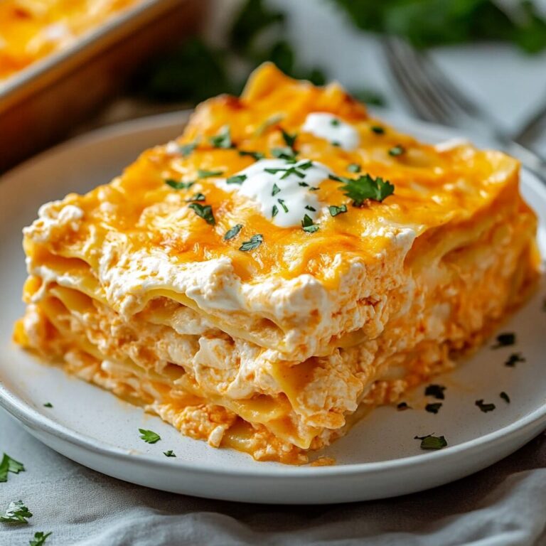 Buffalo Chicken Lasagna with a Ranch Twist - Justine Recipes