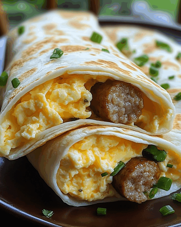 Cheesy Sausage and Egg Wraps - Justine Recipes