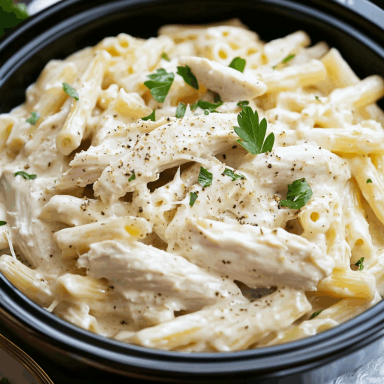 Crock Pot Chicken Alfredo - Justine Recipes