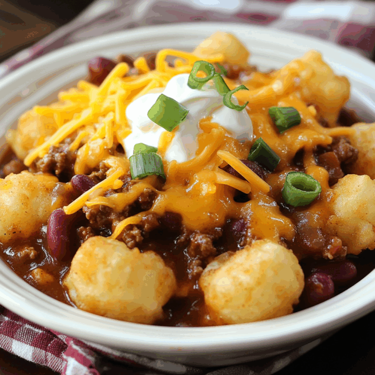 Crock Pot Chili Cheese Tater Tots - Justine Recipes