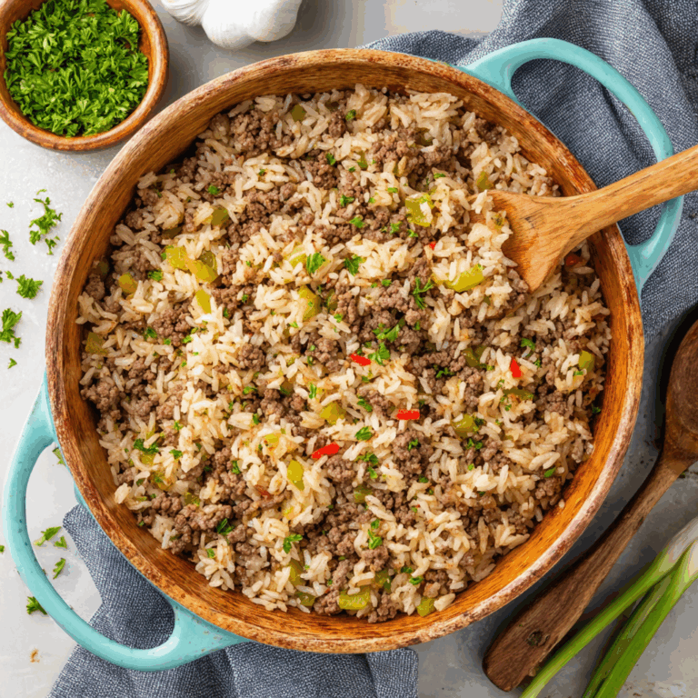 Dirty Rice with Ground Beef - Justine Recipes