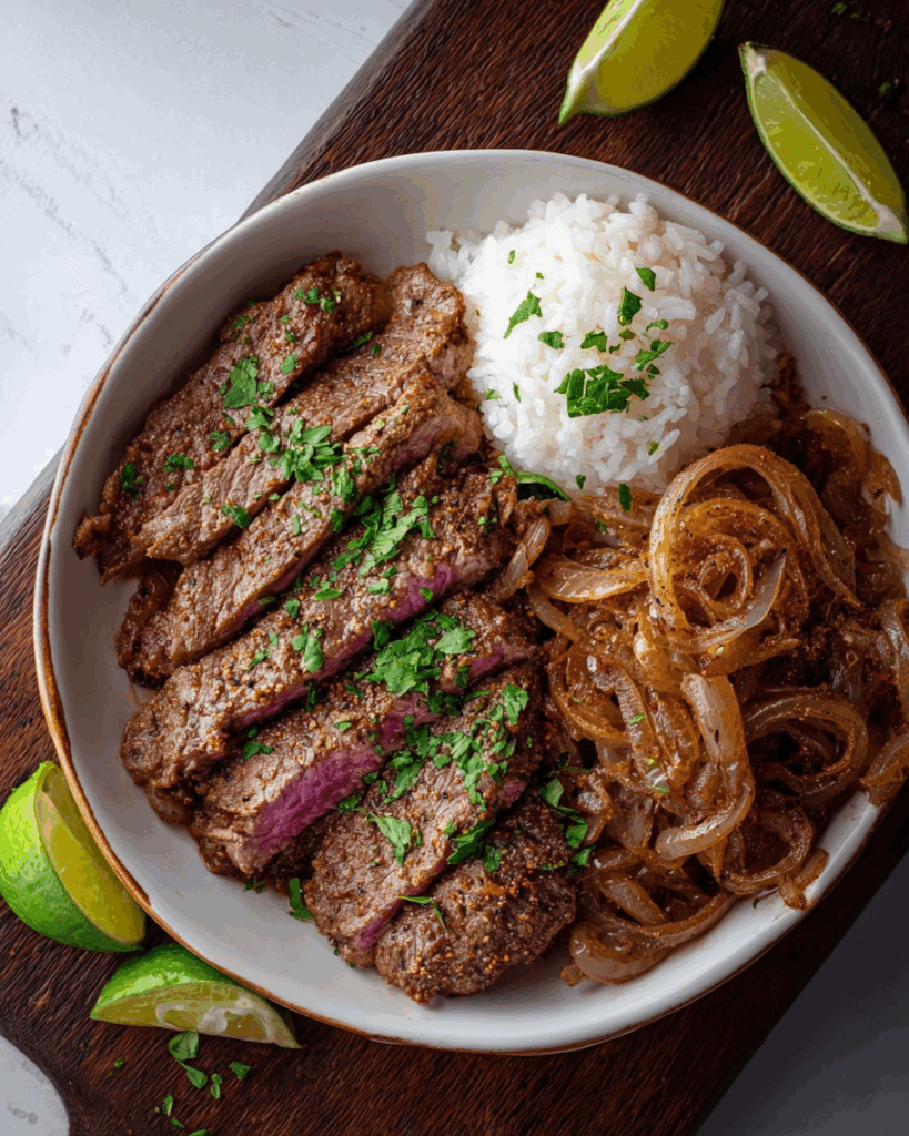 Bistec Encebollado - Justine Recipes