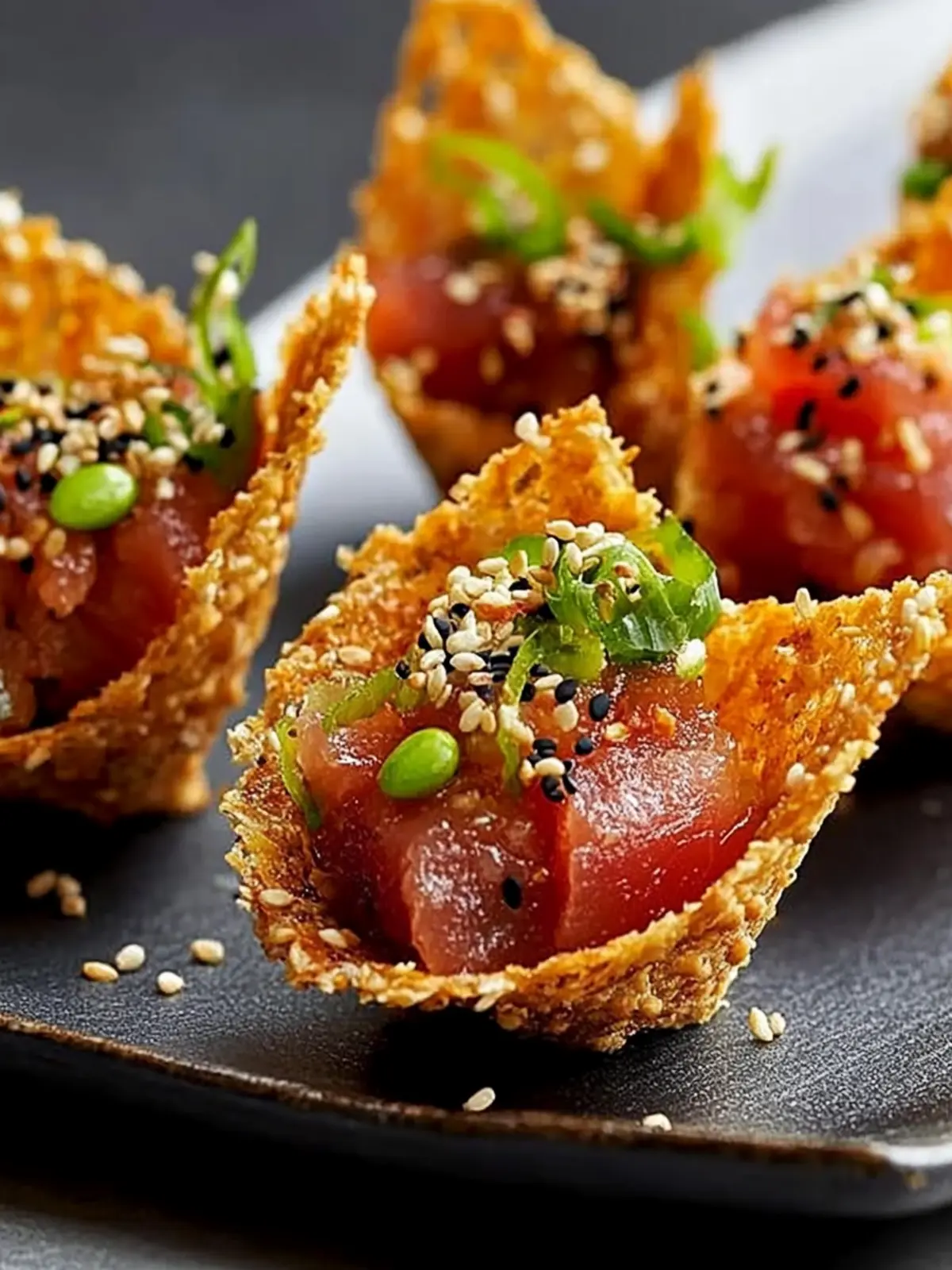 Irresistible Spicy Tuna Sesame Miso Cones for Delicious Flavor