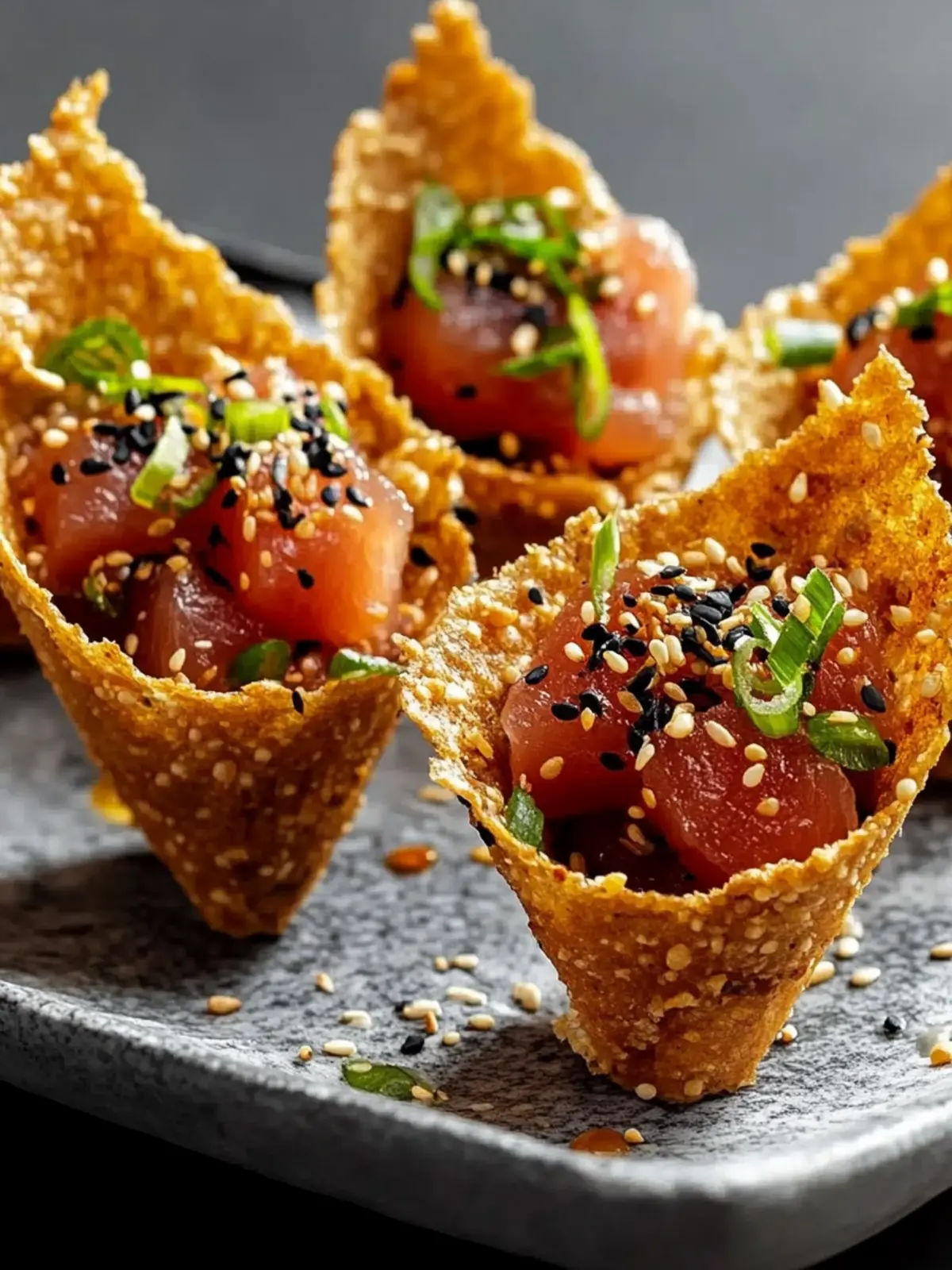 Irresistible Spicy Tuna Sesame Miso Cones for Delicious Flavor